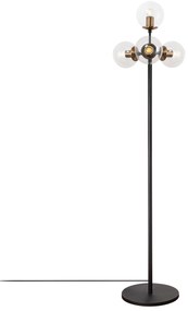 OPVIQ Podlahová lampa AKKAS černá čiré sklo