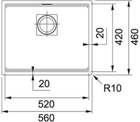 Granitový dřez Franke KNG 110-52 Bílá-led