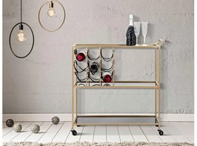 Designový servírovací vozík Acheron 79 cm černý / zlatý