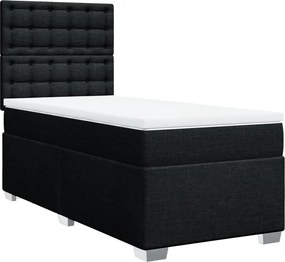 Box spring postel s matrací černá 90x200 cm textil 3292687