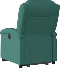 Zvedací masážní polohovací křeslo tmavě zelené textil 3204182