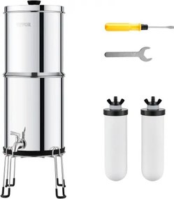 Gravitační vodní filtr z nerezu 8,5 l se 2 filtry – 7,8 l