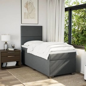 Box spring postel s matrací tmavě šedá 80 x 200 cm textil 3292609