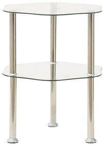 2patrový odkládací stolek průhledný 38×38×50 cm tvrzené sklo - Default Title