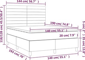 Box spring postel s matrací růžová 140x190 cm samet 3143084