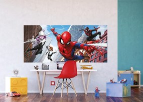 Dětská vliesová fototapeta na zed' Marvel Tým Spider-Mana, Disney | 202 x 90 cm | DFTDNH 5501