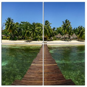 Obraz na plátně - Tropický ostrov a molo - čtverec 3912D (60x60 cm)