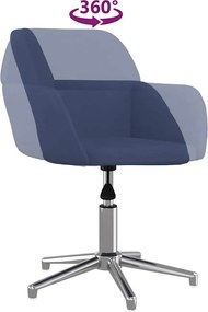 Otočné jídelní židle 2 ks modré textil 3103042