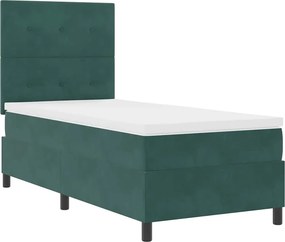Postel s boxspringem s čelo Tmavě zelená 90 x 190 cm samet 3339803