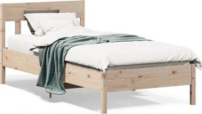 vidaXL Rám postele s čelem voskově 75 x 190 cm masivní borovice [842678] Barva: Přírodní