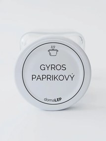 Samolepka na kořenky GYROS PAPRIKOVÝ průhledná 5 cm základní písmo