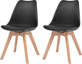 Jídelní židle 2 ks černé plast 244787