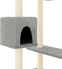 Škrabadlo pro kočky se škrabacími sloupky světle šedé 82 cm 171760