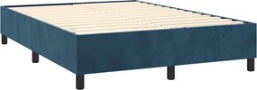 Box spring postel s matrací tmavě modrá 140x200 cm samet 3137909
