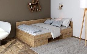 Postel, 140x200, dub artisan, BOAT
