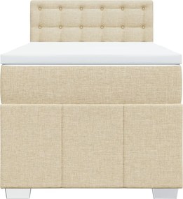 Box spring postel s matrací krémová 100 x 200 cm textil 3289298
