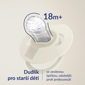 Lovi Dudlík svítící silikonový dynamický Prime 18 m+ 2 ks Ivory/Blush