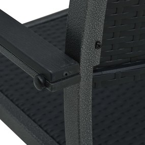 Zahradní židle 2 ks černé plast ratanový vzhled - Default Title