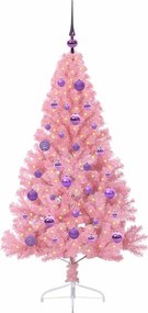 Umělý osvětlený vánoční stromeček Růžová 150 cm PVC 3397069