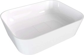 Polysan Banera - Umyvadlo na desku 50x35 cm, bez přepadu, bez otvoru pro baterii, bílá 14596