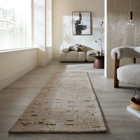 Ručně tkaný běhoun s příměsí vlny v přírodní barvě 80x230 cm Rova Blend – Flair Rugs