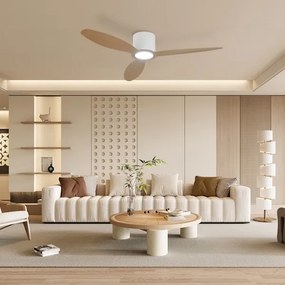 ZEVENTI - LED Stropní ventilátor VENTORA LED/24W/230V Wi-Fi Tuya bílá/dub + DO