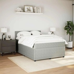 Box spring postel s matrací světle šedá 140x190 cm samet 3287734