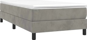 Rám postele s boxspringem světle šedá 90 x 190 cm samet 3120742