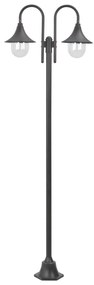 Zahradní sloupová lampa 2 ramena - hliník - bronzová | 220 cm