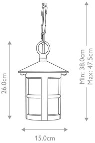 Elstead BL21B-BLACK - Venkovní lustr HEREFORD 1xE27/100W/230V IP43