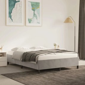 vidaXL Rám postele světle šedý 140 x 190 cm samet