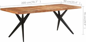 Jídelní stůl 200 x 90 x 76 cm masivní akácie 323571