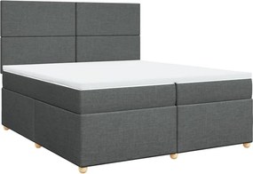 Box spring postel s matrací tmavě šedá 200x200 cm textil 3293681