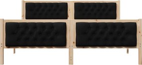 Rám postele s čelo Černá 160 x 200 cm Masivní borové dřevo 3394280