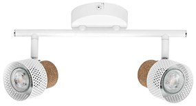 Bílé LED nástěnné svítidlo GU10 6,8 W 2 SPOT CORK, teplá bílá