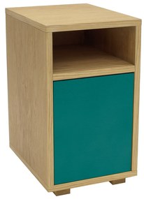 Ragaba Noční stolek Salim, 30x40x52,5 cm, dub/mořská zelená