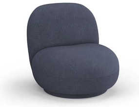 Tmavě modré křeslo z textilie bouclé Chuck – Micadoni Home