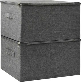 Úložné boxy 2 ks textil 43 x 34 x 23 cm antracitové 332909