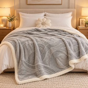 Deka luxury beránková z mikroplyše světle šedá 200x230cm TiaHome