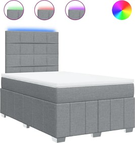 Box spring postel s matrací světle šedá 120x190 cm textil 3293907