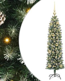 Umělý štíhlý vánoční strom Zelená a bílá 120 cm 3395273