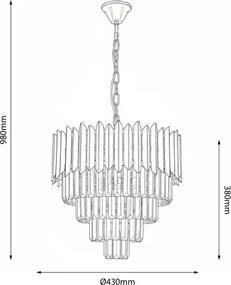 Brilagi - Lustr na řetězu CRISTAL 5xE14/40W/230V pr. 45 cm