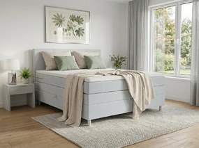 Čalouněná postel boxspring CARINA 140x200 cm světle šedá Matrace: Matrace Bonell pružinová