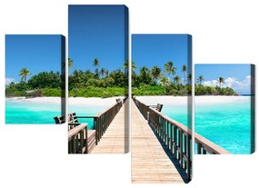 Vícedílný obraz 3D Molo Na Maledivách Nedostatek Nedostatek Plátno Canvas 120x75