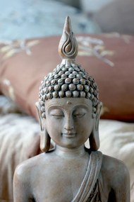 Béžová antik dekorace sedící Buddha - 30*16*41 cm