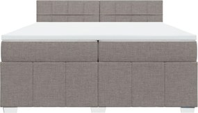 Box spring postel s matrací taupe 200x200 cm textil 3287179