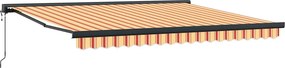 Zatahovací markýza žlutá a bílá 4,5 x 3 m textil a hliník 3154609