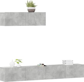 3dílný set TV skříněk betonově šedý kompozitní dřevo 3114481