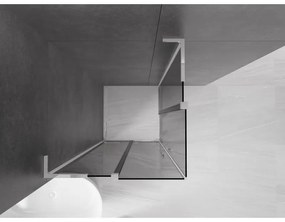 Mexen Velar L Duo, sprchový kout s posuvnými dveřmi 100 x 100 cm, 8mm šedé sklo, chromová, 871-100-100-02-43-01