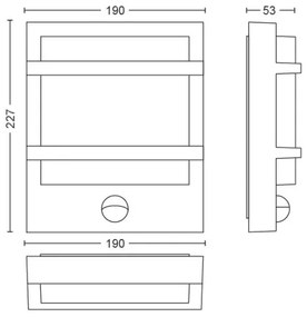 LED Venkovní nástěnné svítidlo Petronia s pohybovým čidlem 17395/93/P0 antracitové 2700K